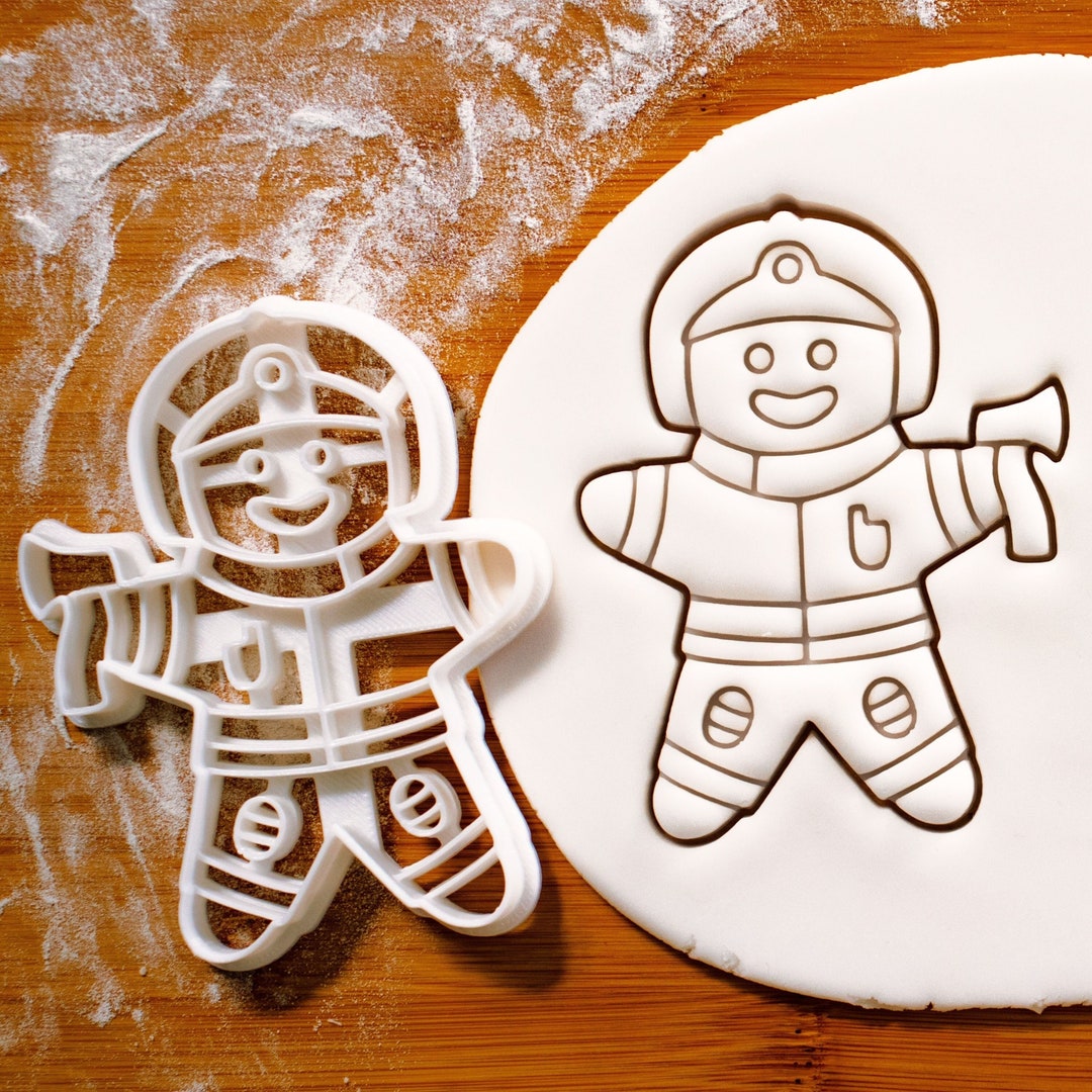 Firefighter Gingerbread Cookie Cutter: Fireman Baking Party Treat - Etsy