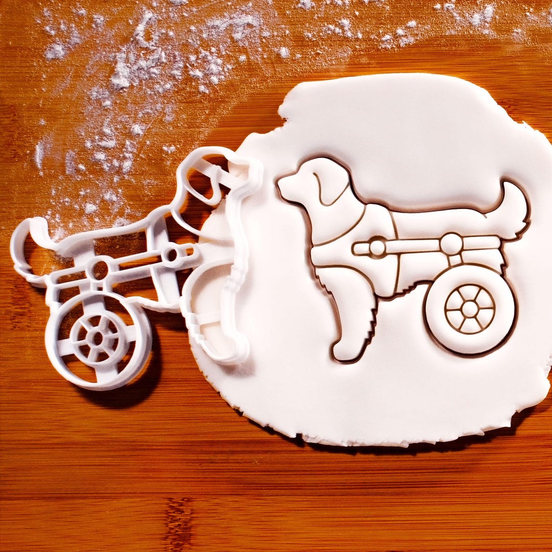 Dog on a Wheelchair Cookie Cutter Heartwarming Design for Animal Rescue ...