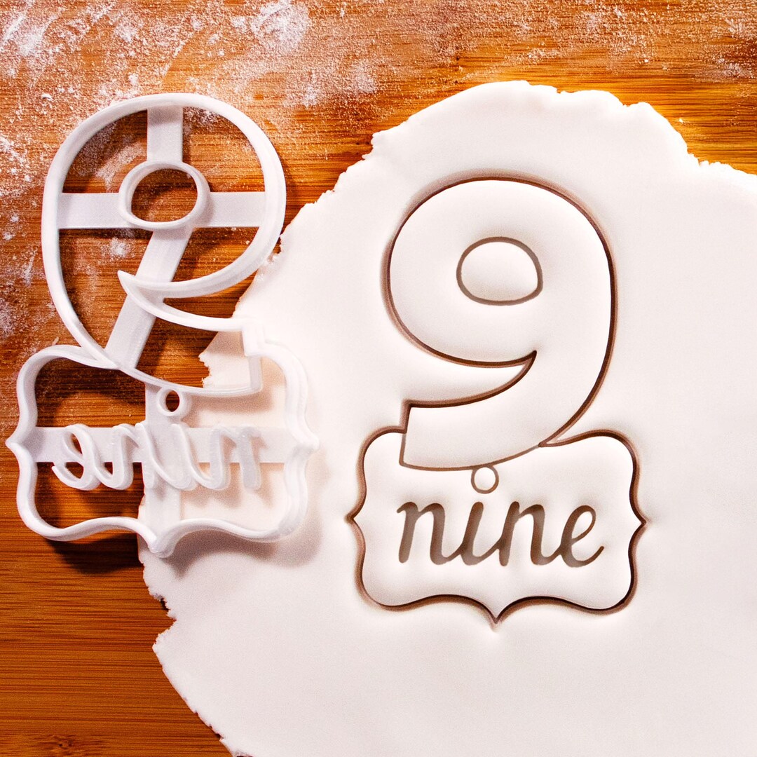 Number 9 Cookie Cutter: Embossed Nine Shape for Birthday Party ...