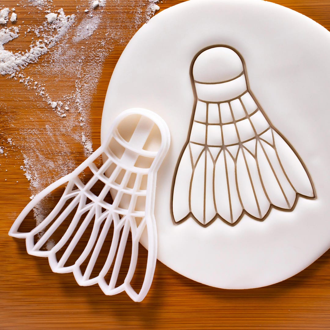 Badminton Shuttlecock Cookie Cutter | Bakerlogy Biscuit Cutters Racquet ...