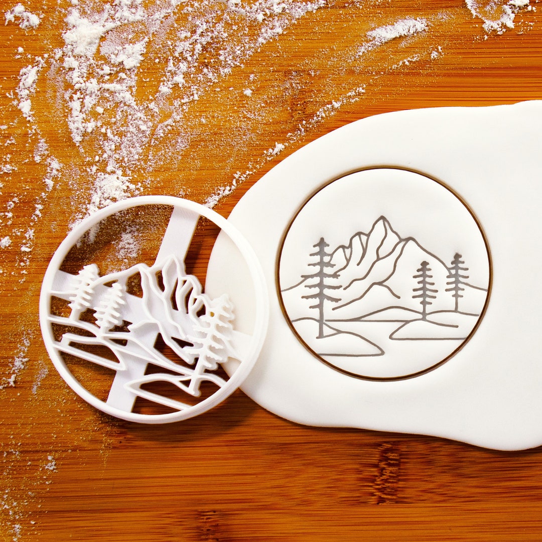 Mountain With Pine Tree Forest Cookie Cutter Christmas - Etsy