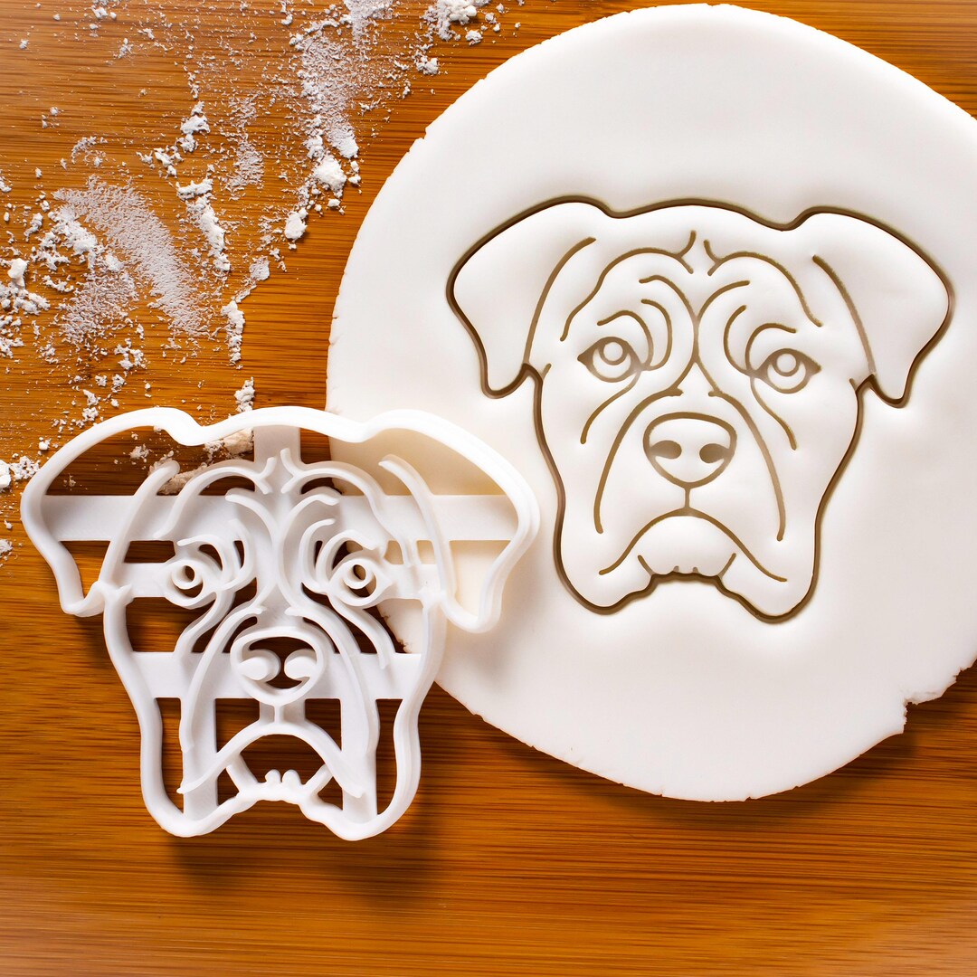 Boxer Dog Cookie Cutter (face): Molosser Breed Pet Treat Mold, Canine ...