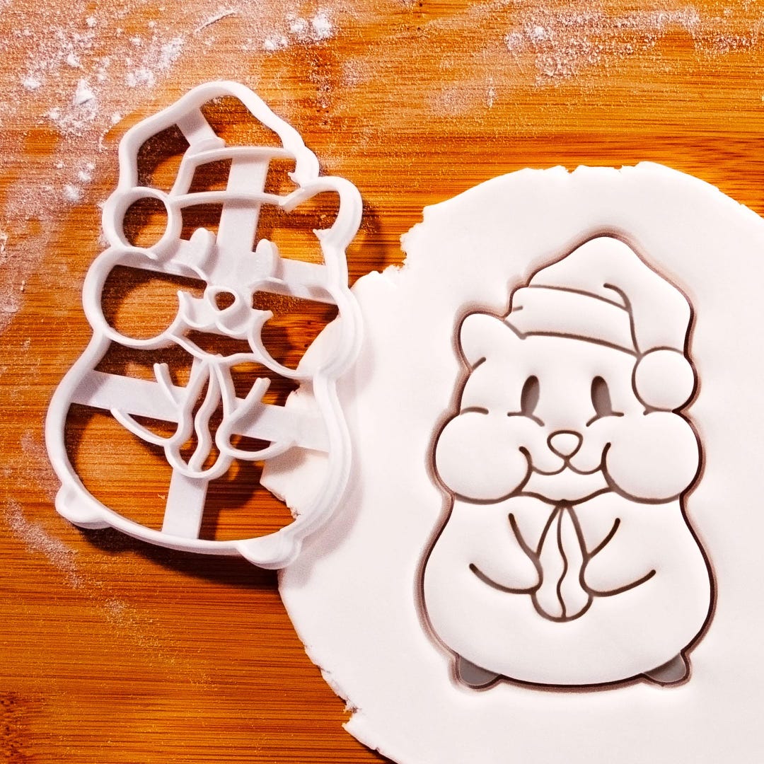 Hamster With Santa Hat Cookie Cutter: Christmas Baking - Etsy