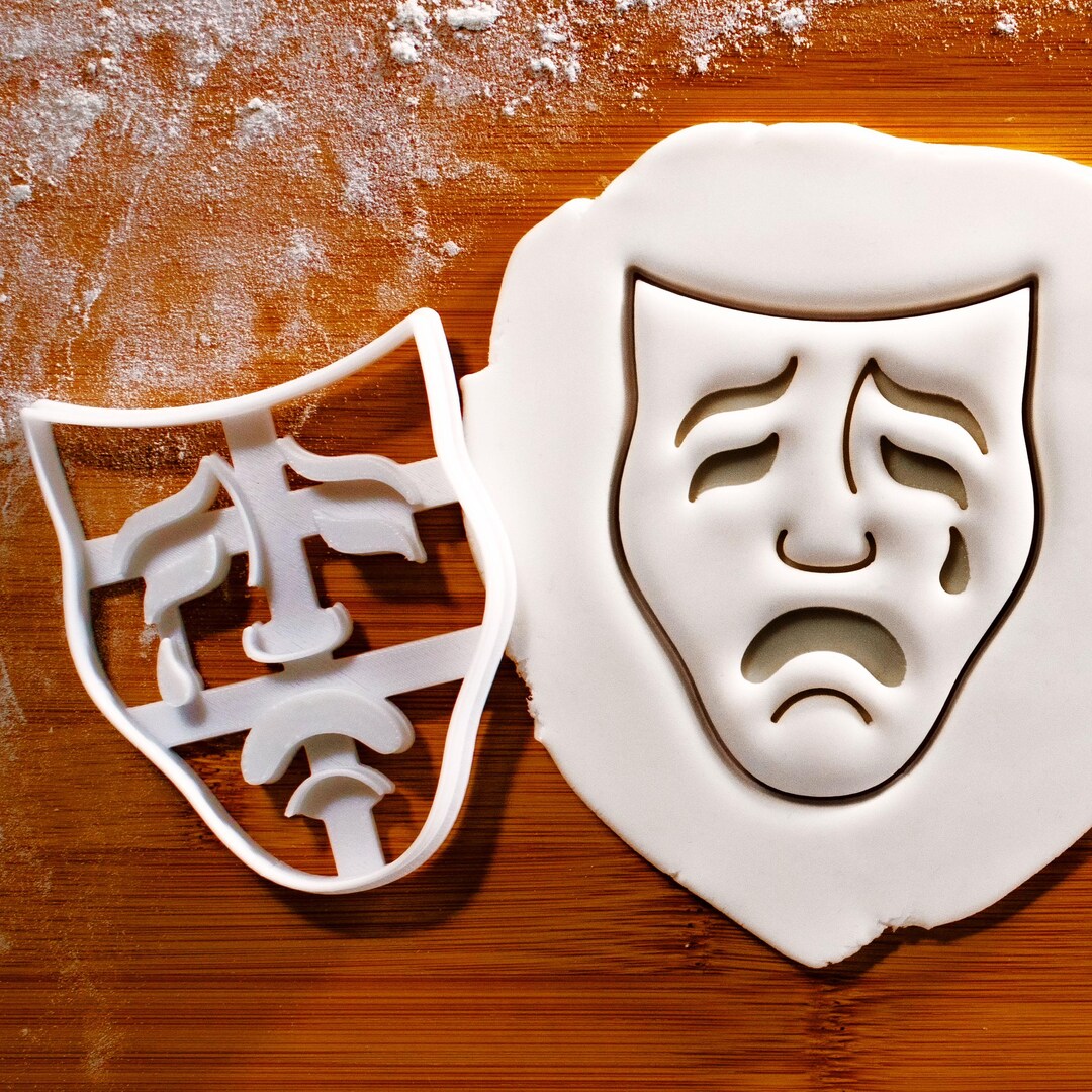 Tragedy Mask Cookie Cutter - Sock and Buskin Theatrical Drama Masks - Etsy