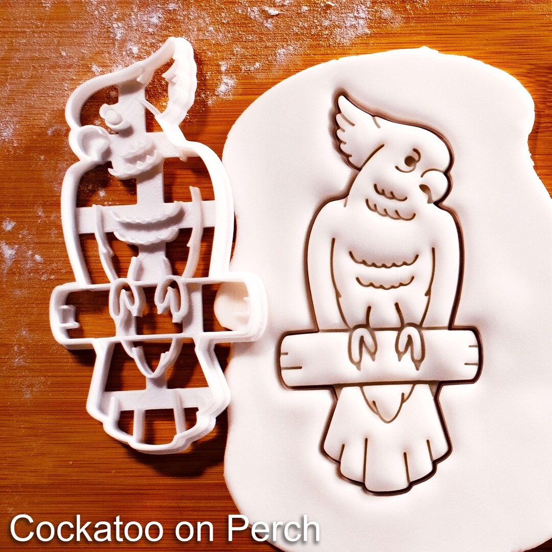 Cockatoo on Perch Cookie Cutter Tropical Parrot Biscuit Cutter, Animal ...