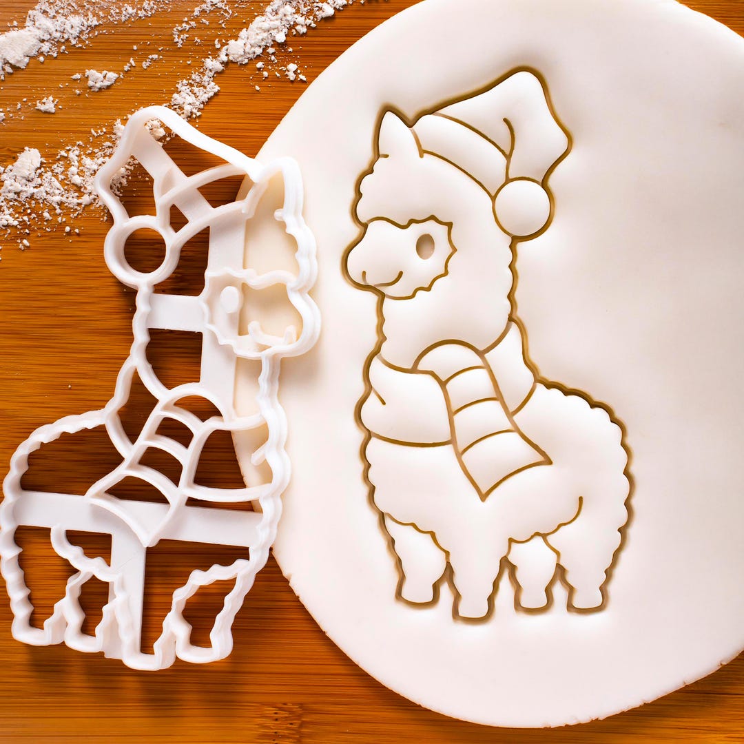 Christmas Alpaca Cookie Cutter - Animal Farm Themed Xmas Winter Festive ...