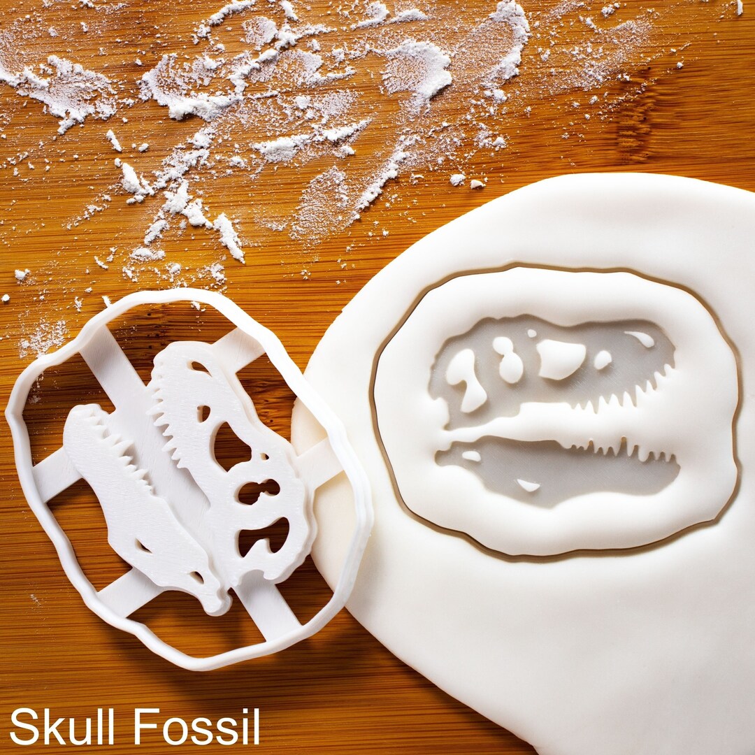 T-rex Skull Fossil Cookie Cutter Tyrannosaurus Rex Head Biscuit Cutter ...