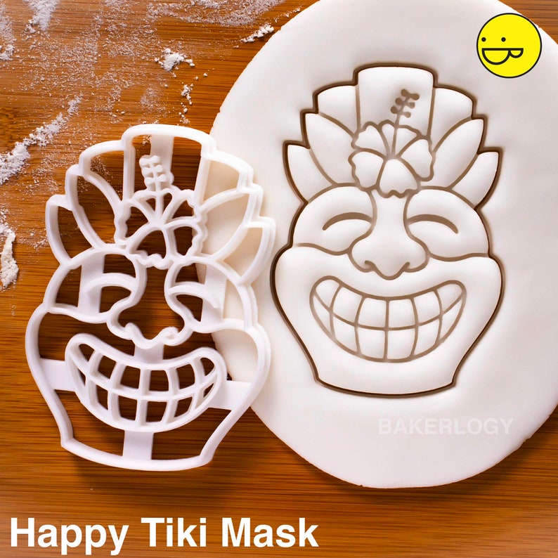 Calm Tiki Mask Cookie Cutter Bakerlogy Biscuit Cutters - Etsy