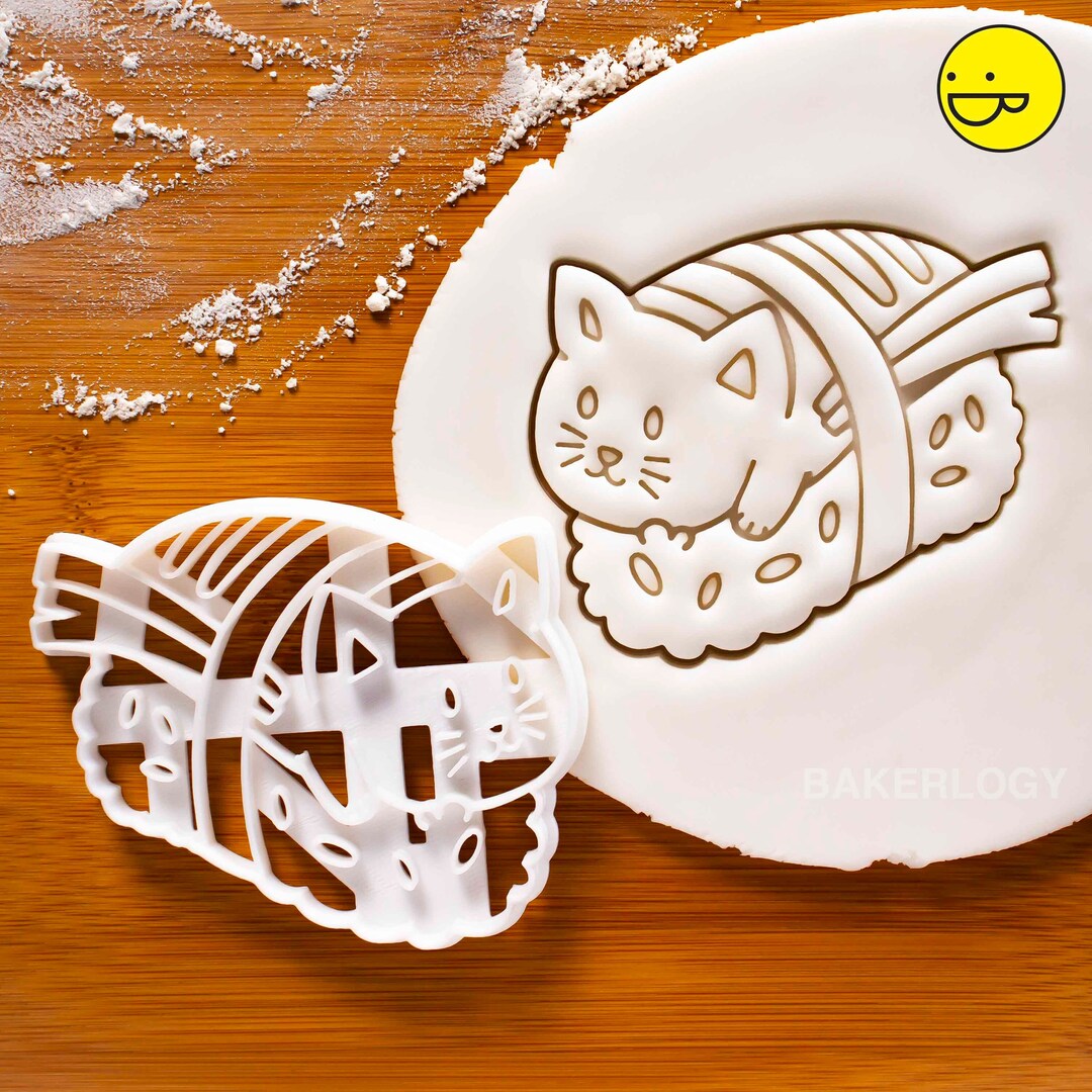 Cute Cat on a Sushi Cookie Cutter Biscuit Cutter for Cat Lovers Kawaii ...