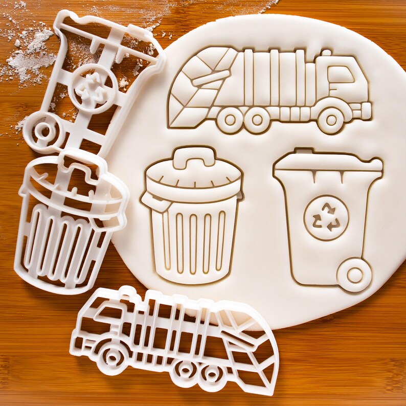 Recycling Wheelie Bin Cookie Cutter - Garbage Truck Themed Birthday ...