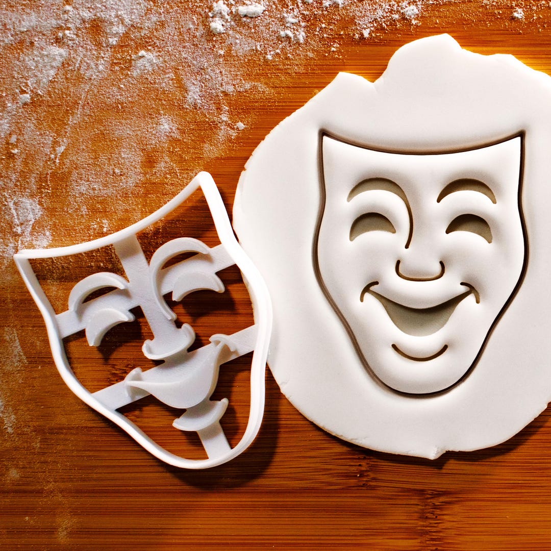 Comedy Mask Cookie Cutter - Sock and Buskin Theatrical Drama Masks - Etsy