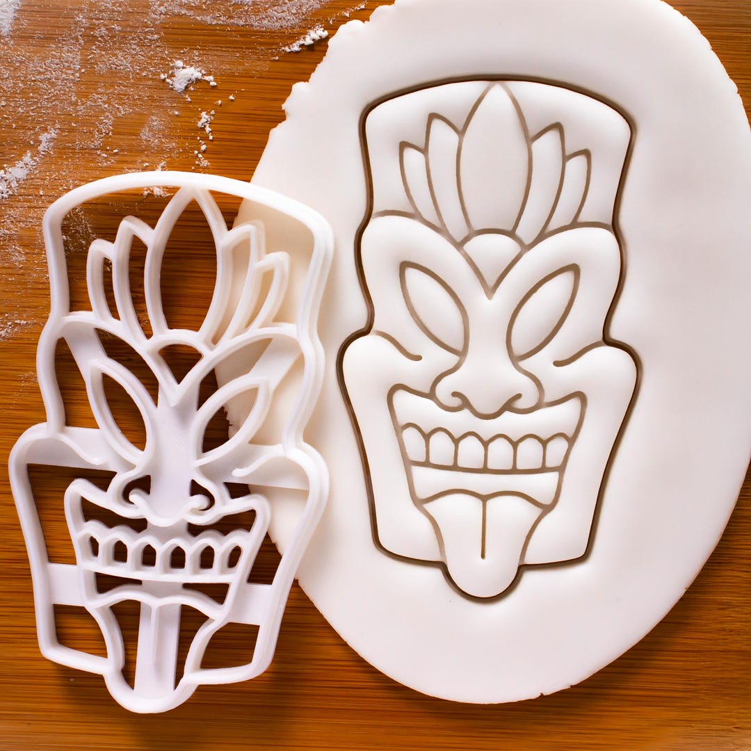 Tiki Mask Cookie Cutter (warrior): Hawaiian Luau & Tropical Party Theme ...