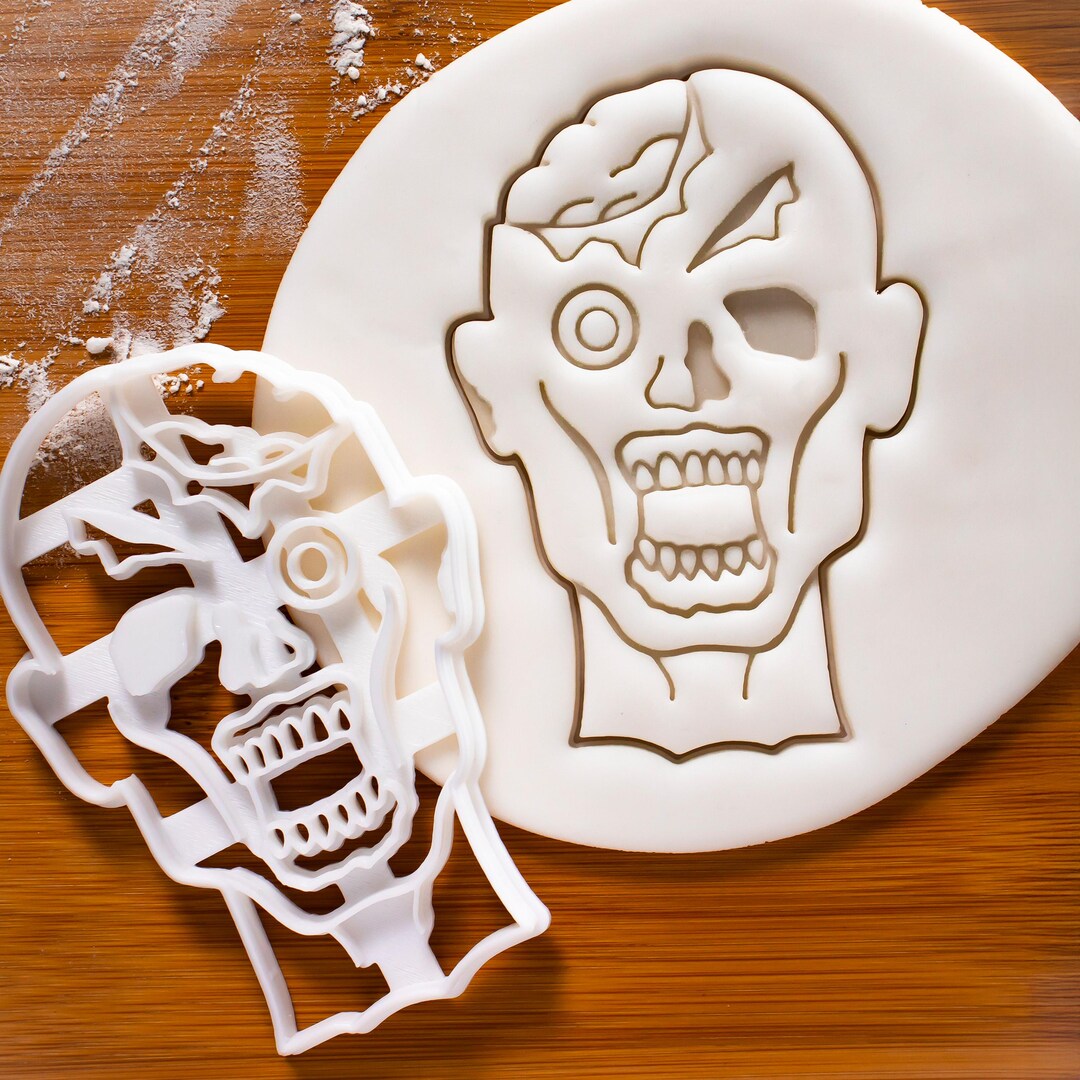 Zombie Head Cookie Cutter: Halloween Horror Baking, Gothic Party Treats ...