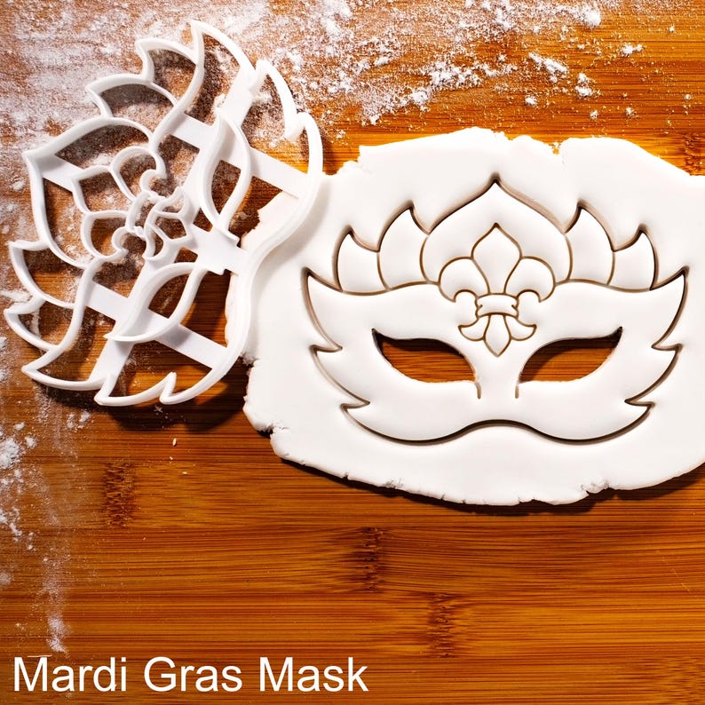 Mardi Gras Mask Cookie Cutter - Create Festive Carnival Cookies - Etsy