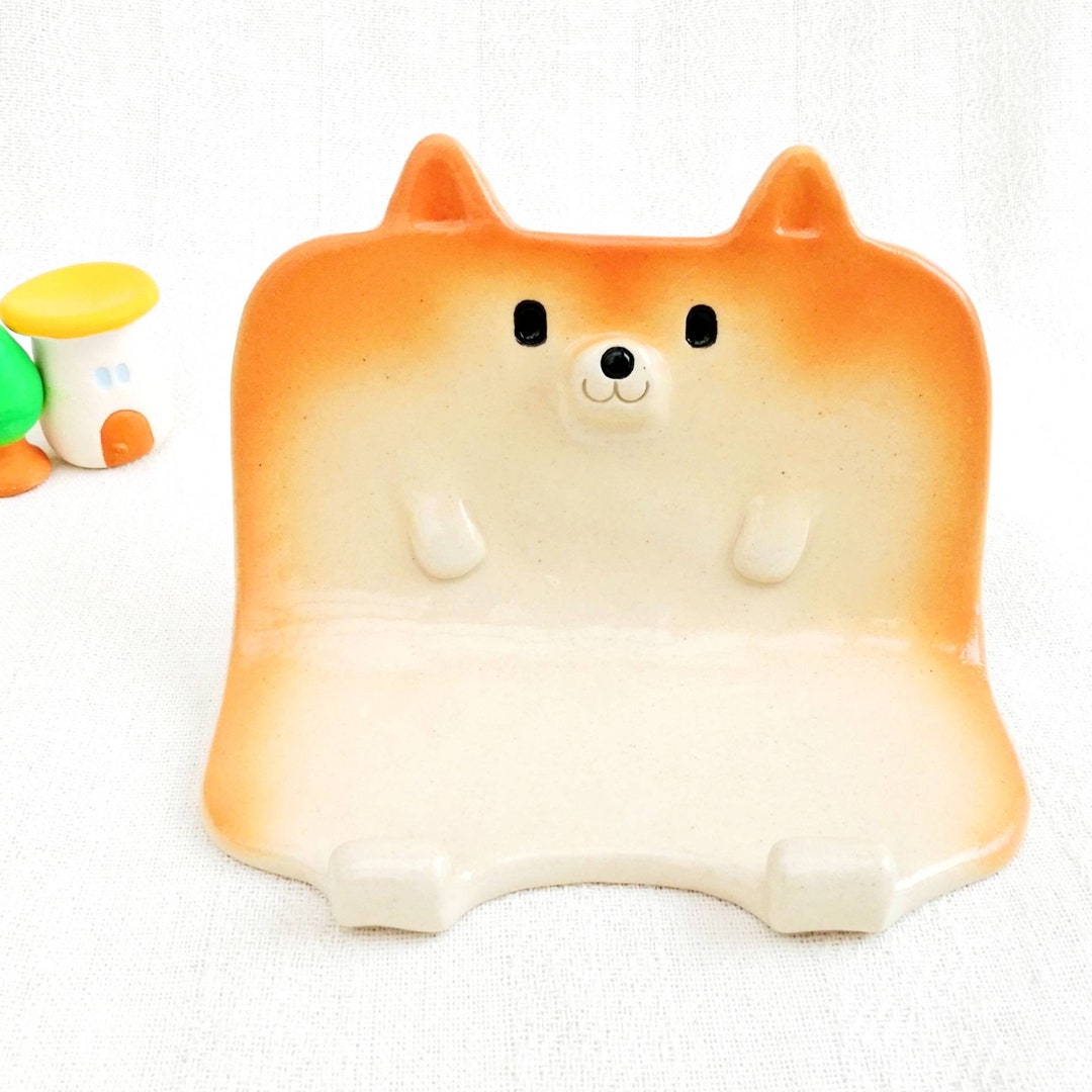 Shiba Inu Smartphone, Mobile Phone Stand Pottery Figure Dog Lovers Gift ...