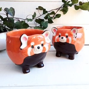 Red Panda Mug 300ml Funny Ceramic Animals Lovers Gift Japanese Handmade ...