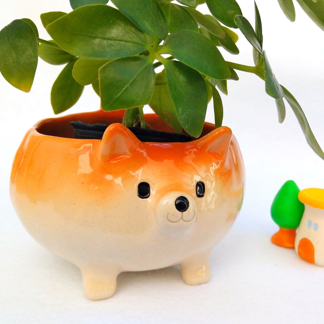 Shiba Inu Flower Pot 3.5 Funny Ceramic Dog Lovers Gift Japanese ...