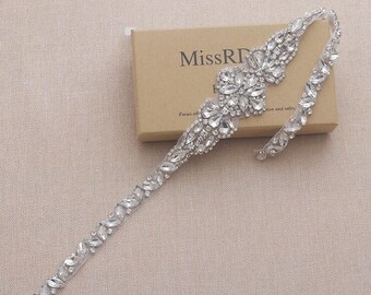 3 Feet Light Blue Australia Rhinestone Chain Crystal Silver | Etsy