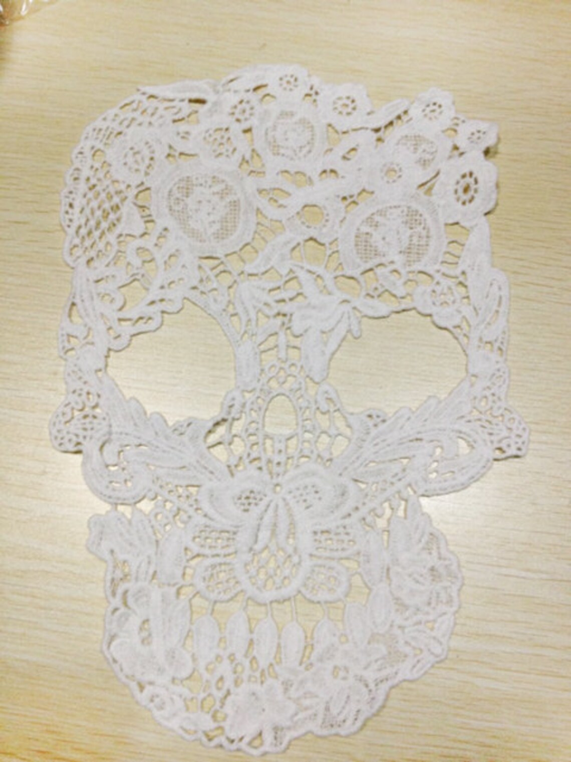 Big Skull Lace Appliques Embroidery Patches Punk Trim venice | Etsy