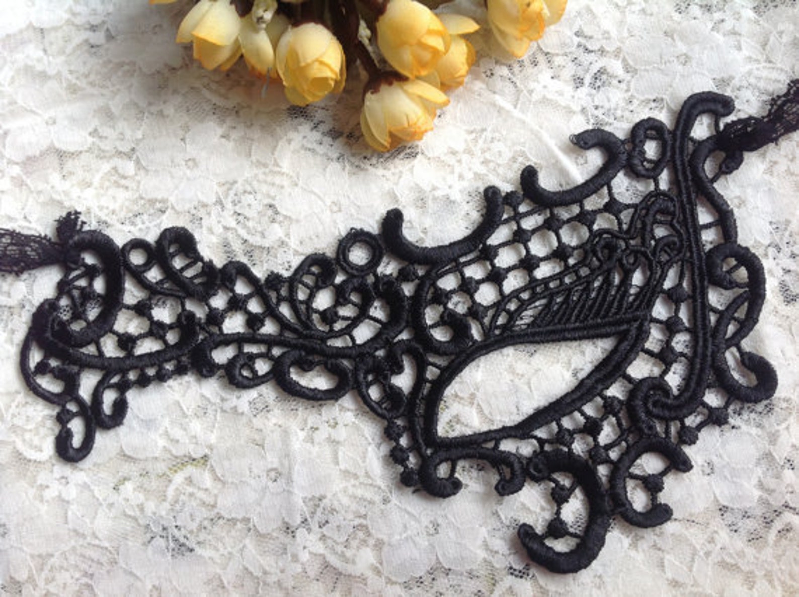 Black Lace Mask Lace Tie Back Queen Mask Masquerade Mask Sexy - Etsy