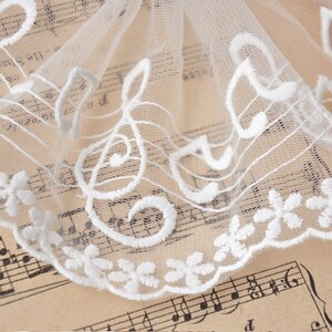 2 Colors Music Note Lace Trim Embroidered Trim 3.9 Inch Wide 2 Yards ...