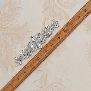 Rhinestone Leaf Crystal Beaded Lace Trim Rhinestone Applique - Etsy