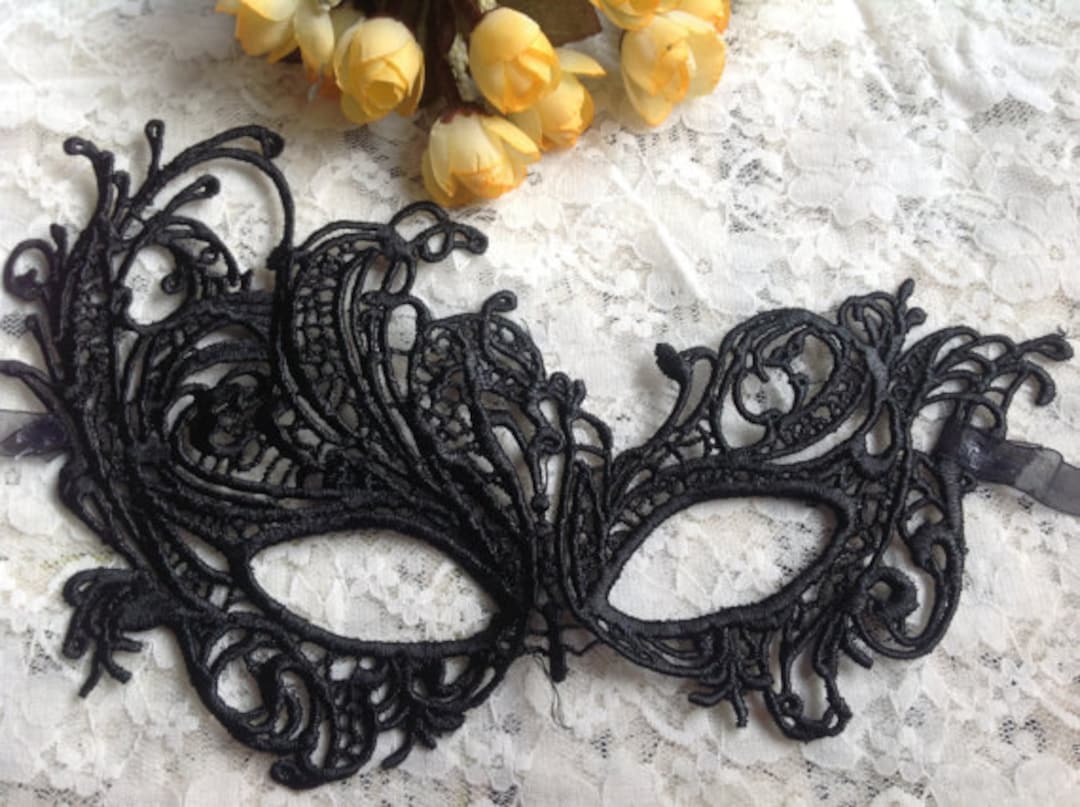 Black Lace Mask Lace Tie Back Queen Mask Masquerade Mask Sexy Lingerie ...
