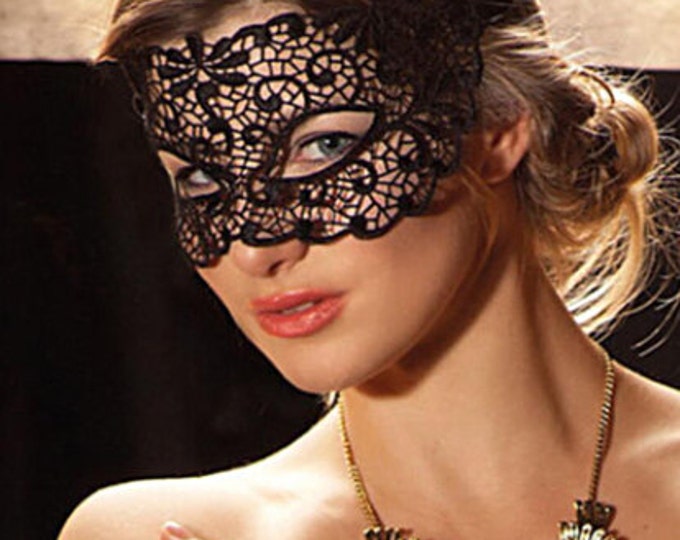 Black Lace Mask Lace Tie Back Queen Mask Masquerade Mask Sexy Lingerie ...
