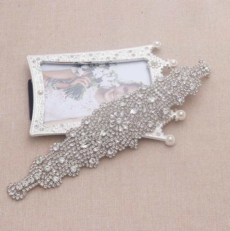 Crystal Pearl Rhinestone Beaded Applique For Bridal Headband | Etsy