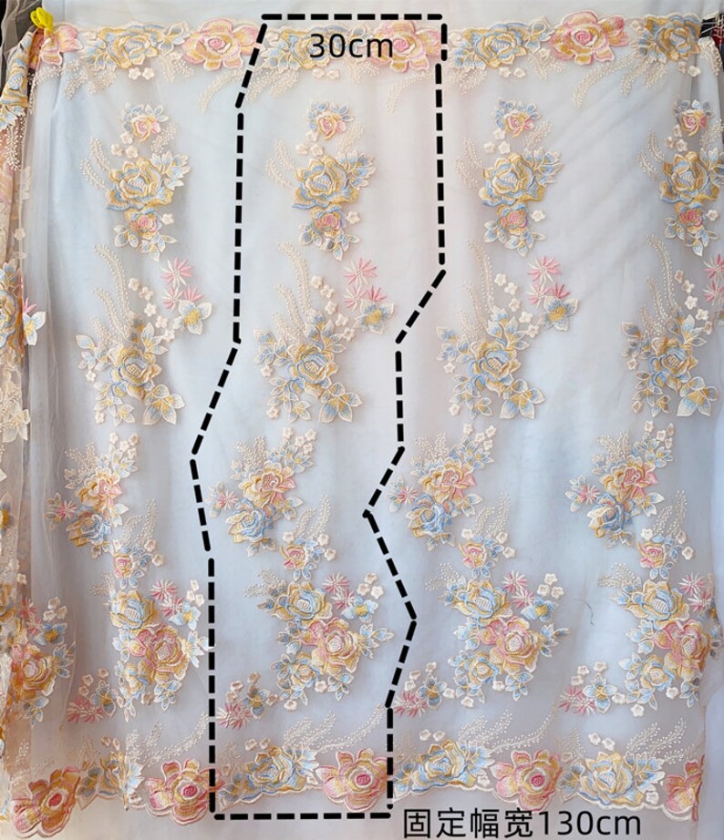 Luxury Vivid Floral Lace Fabric Beading Decals Lace - Etsy