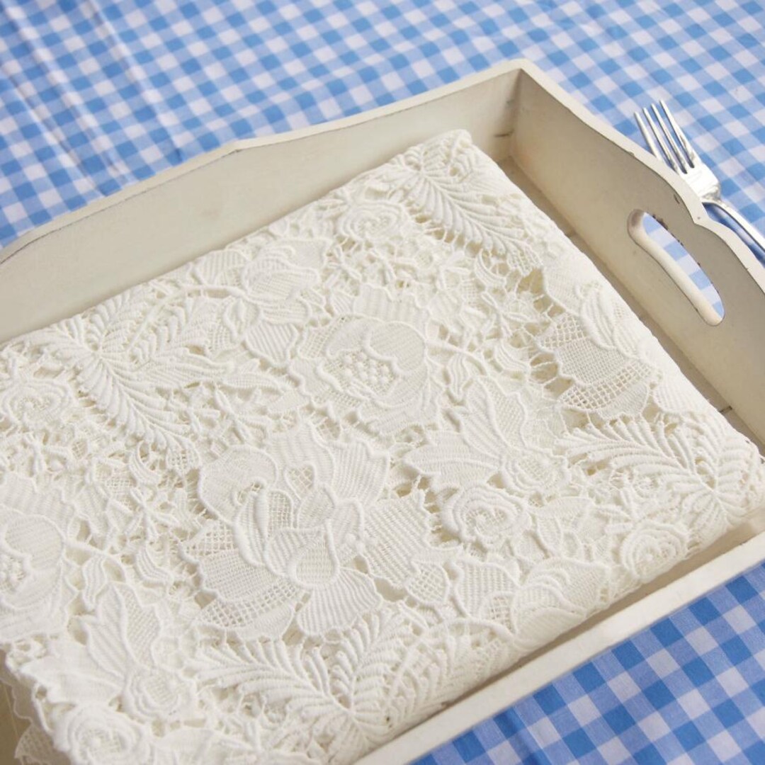1 Meter off White Leaf Lace Floral Bridal Guipure Fabric Wedding ...
