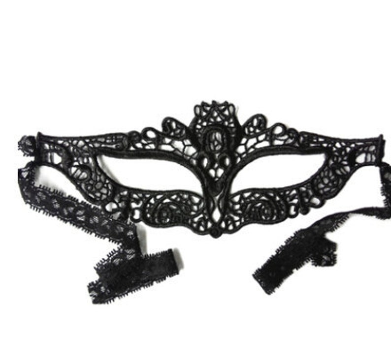 Black Lace Mask Lace Tie Back Queen Mask Masquerade Mask Sexy - Etsy