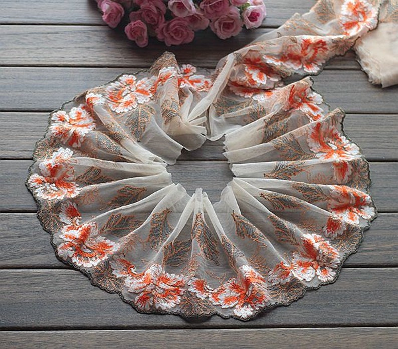 High Quality Daisy Floral Lace Trim Embroidery Tulle Lace Trim - Etsy