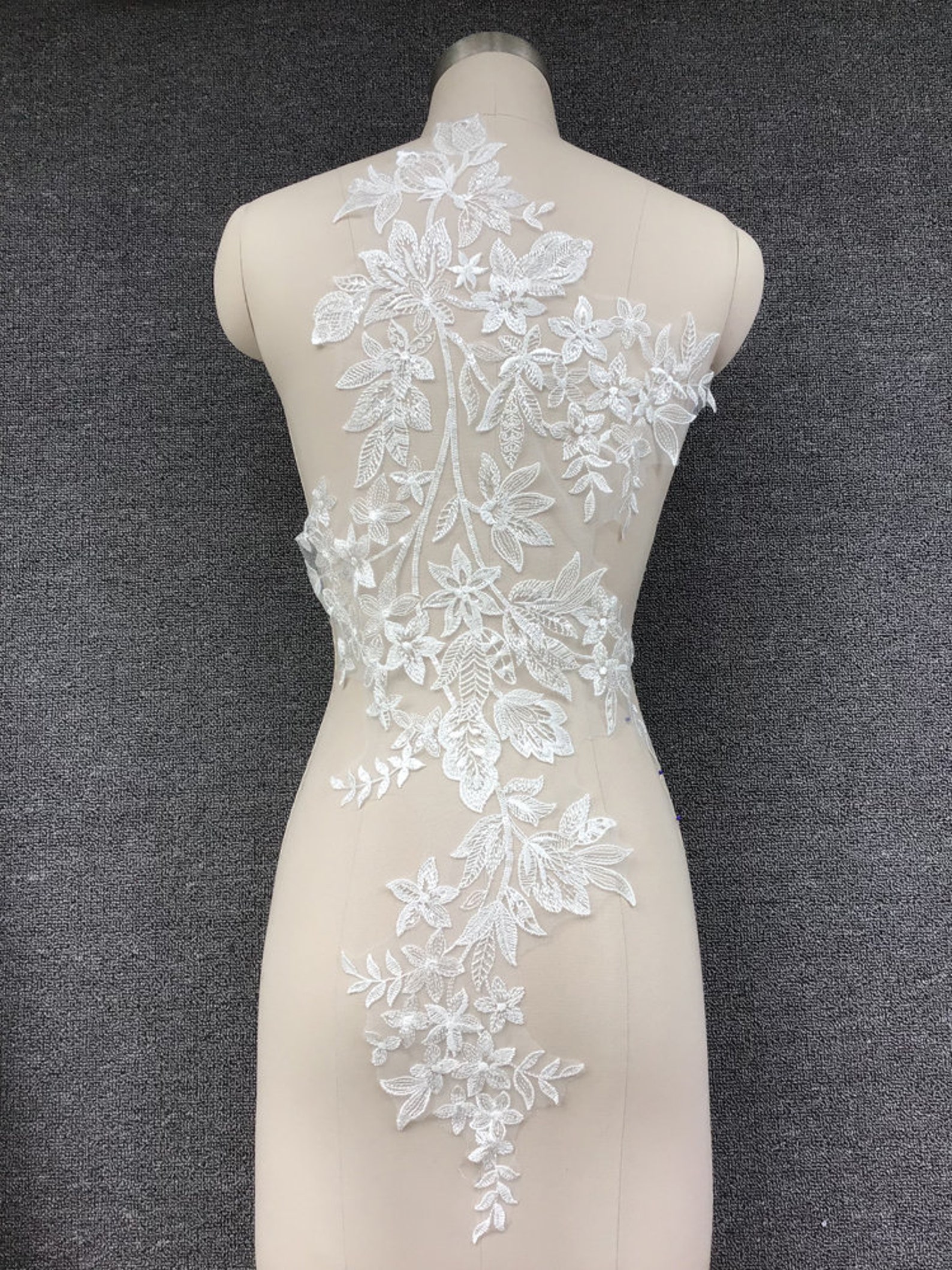 Ivory Lace Applique Rayon Blossom Embroidery Patches Collar - Etsy