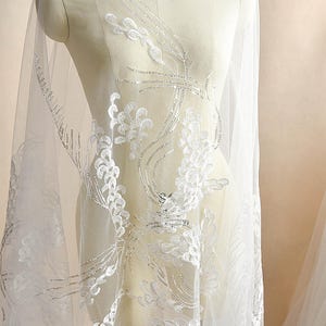 Ivory Peacock Wing Collar With Sequins Floral Lace Appliques - Etsy