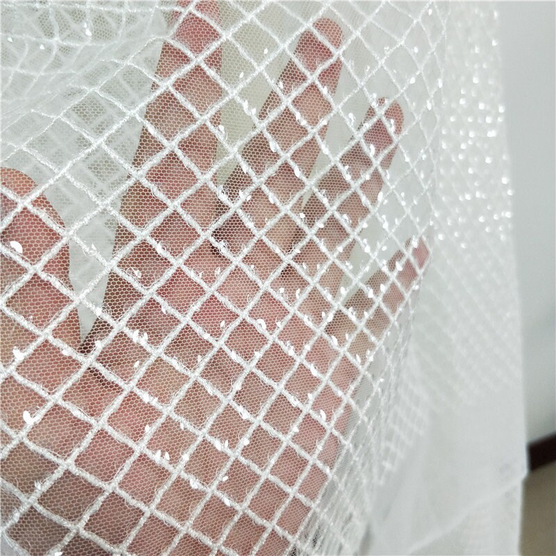 3D Beaded Gridding Fabric with Sequins Lace Bridal Fabric | Etsy