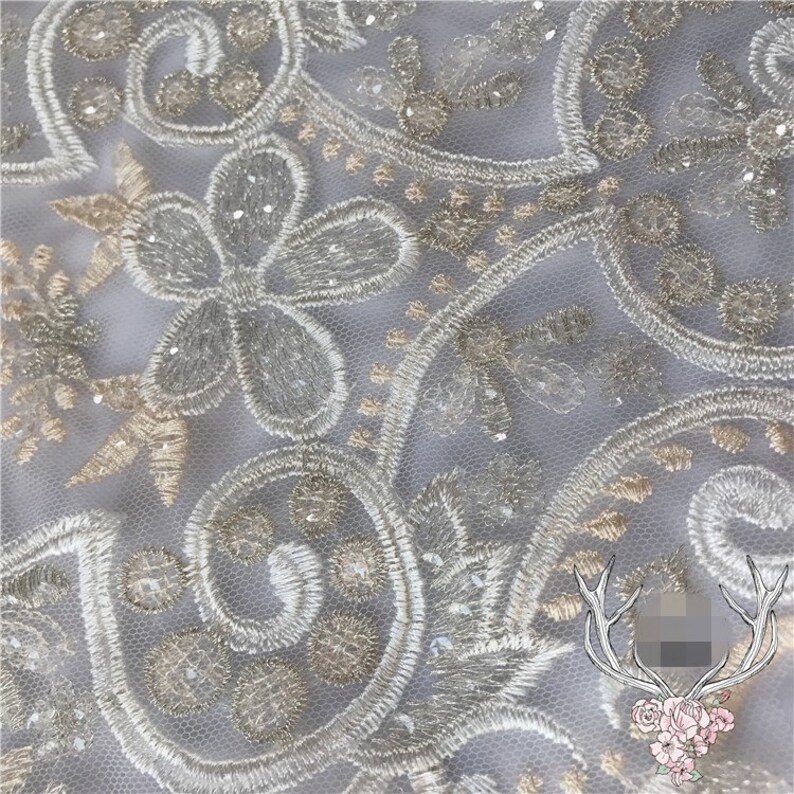 Light Champagne Floral Lace Appliques Delicate Wedding Trim - Etsy