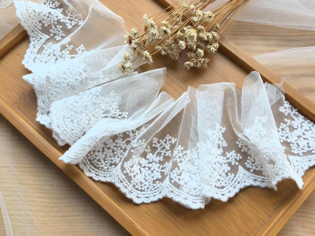White Snowflake Lace Trim, Bridal Wedding Accessory (2 Yards) L045 ...