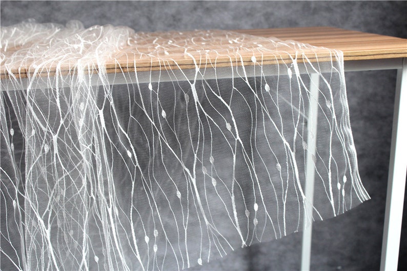 Off White Soft Tulle Mesh Lace Fabric Embroidery Tulle Fabric - Etsy