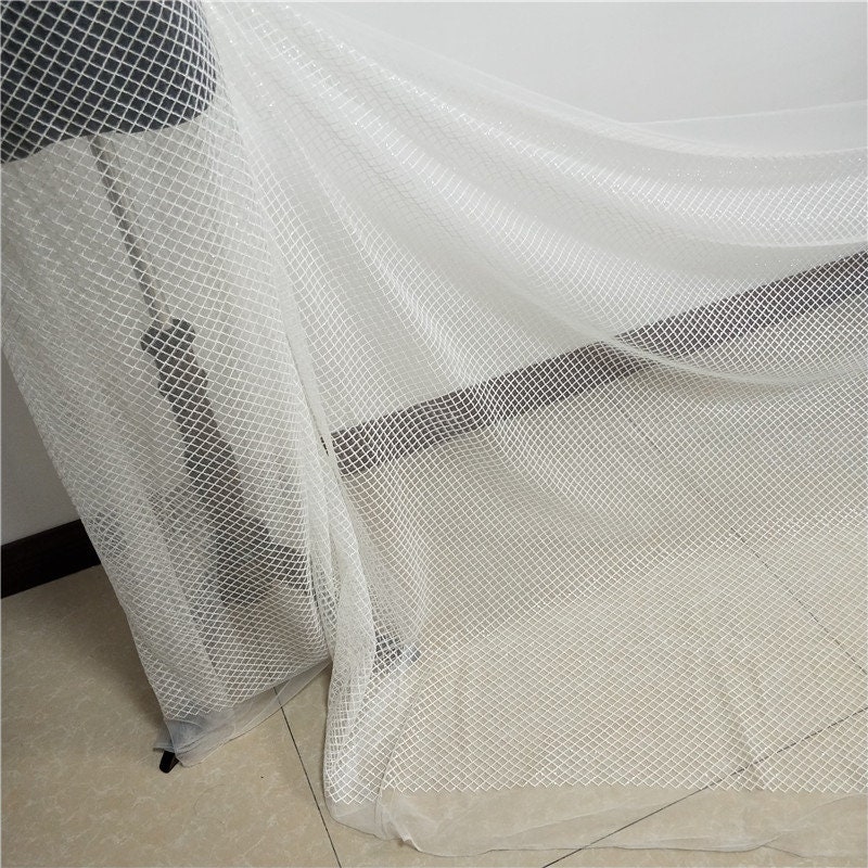 3D Beaded Gridding Fabric with Sequins Lace Bridal Fabric | Etsy