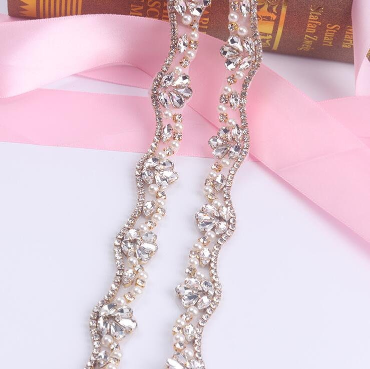 Rhinestone Crystal Beaded Lace trim Rhinestone Applique Bridal | Etsy