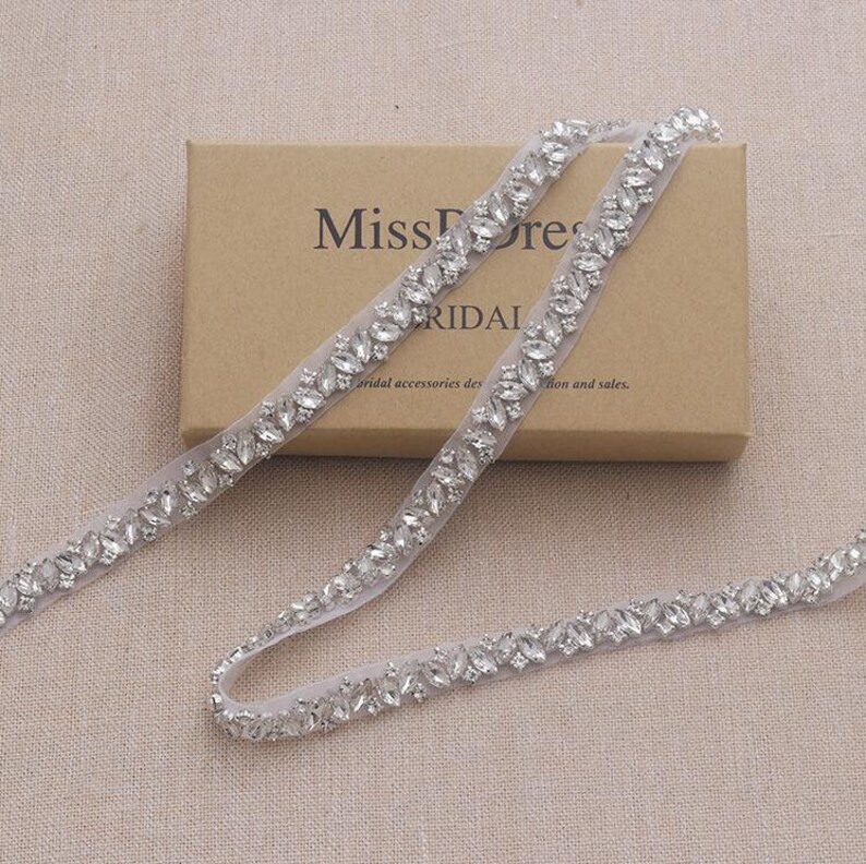 Rhinestone Crystal Beaded Lace Trim Rhinestone Applique Bridal - Etsy