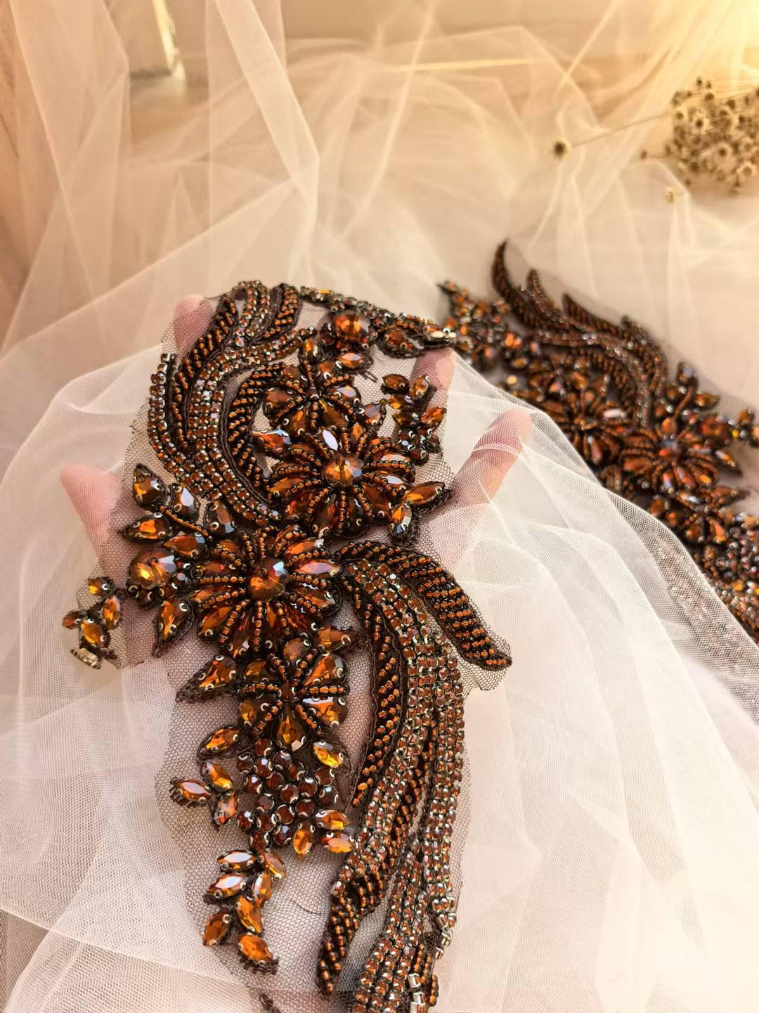 Phoenix Rhinestone Crystal Applique Pair - Bridal Wedding Accessories ...