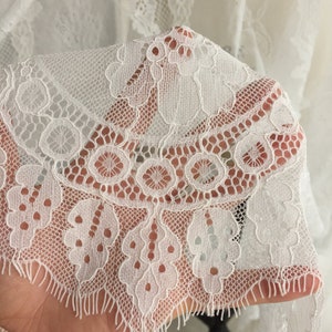 Chantilly Eyelash Lace Fabric Soft Yarn Embroidered Bilateral Curtain ...