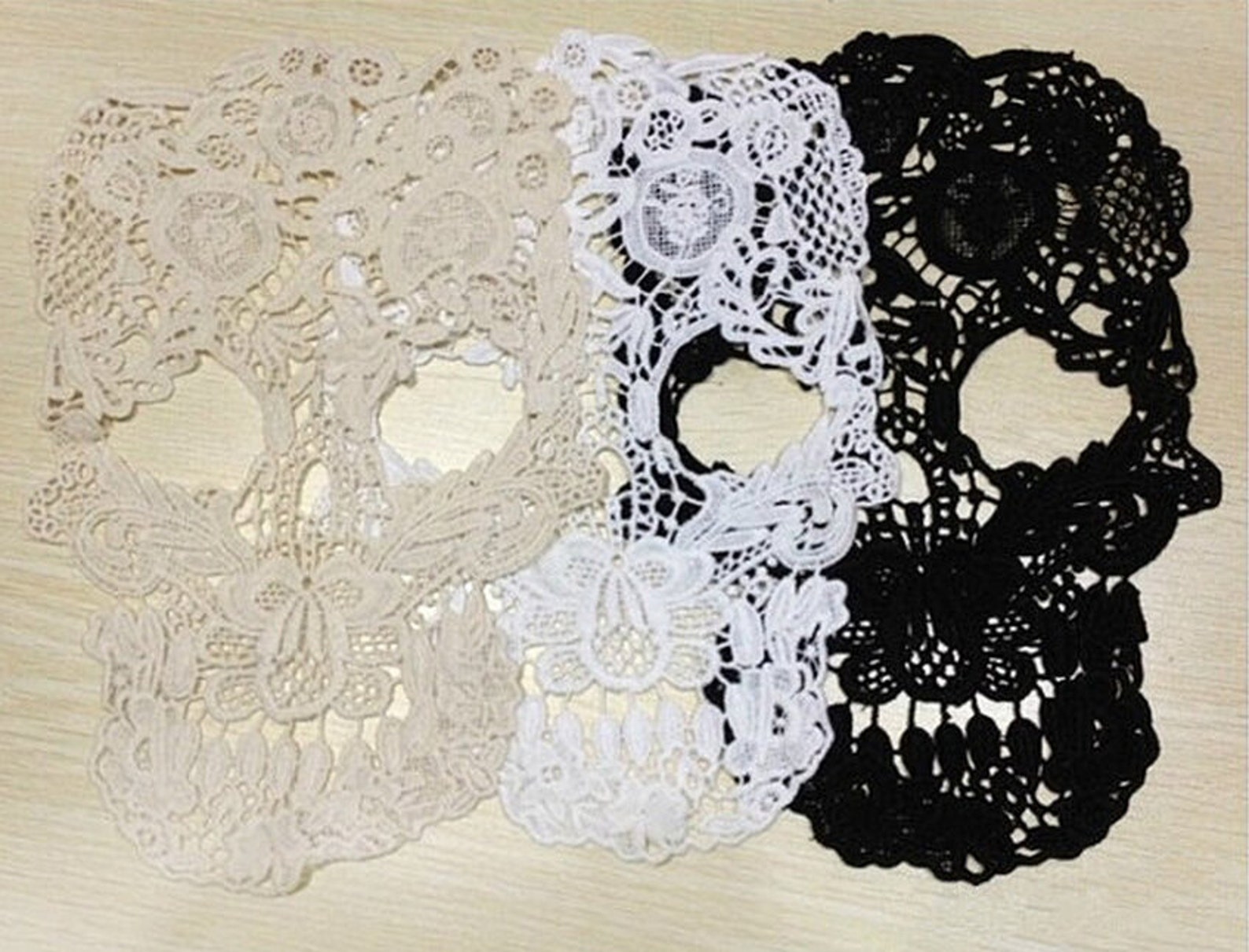 Big Skull Lace Appliques Embroidery Patches Punk Trim Venice - Etsy