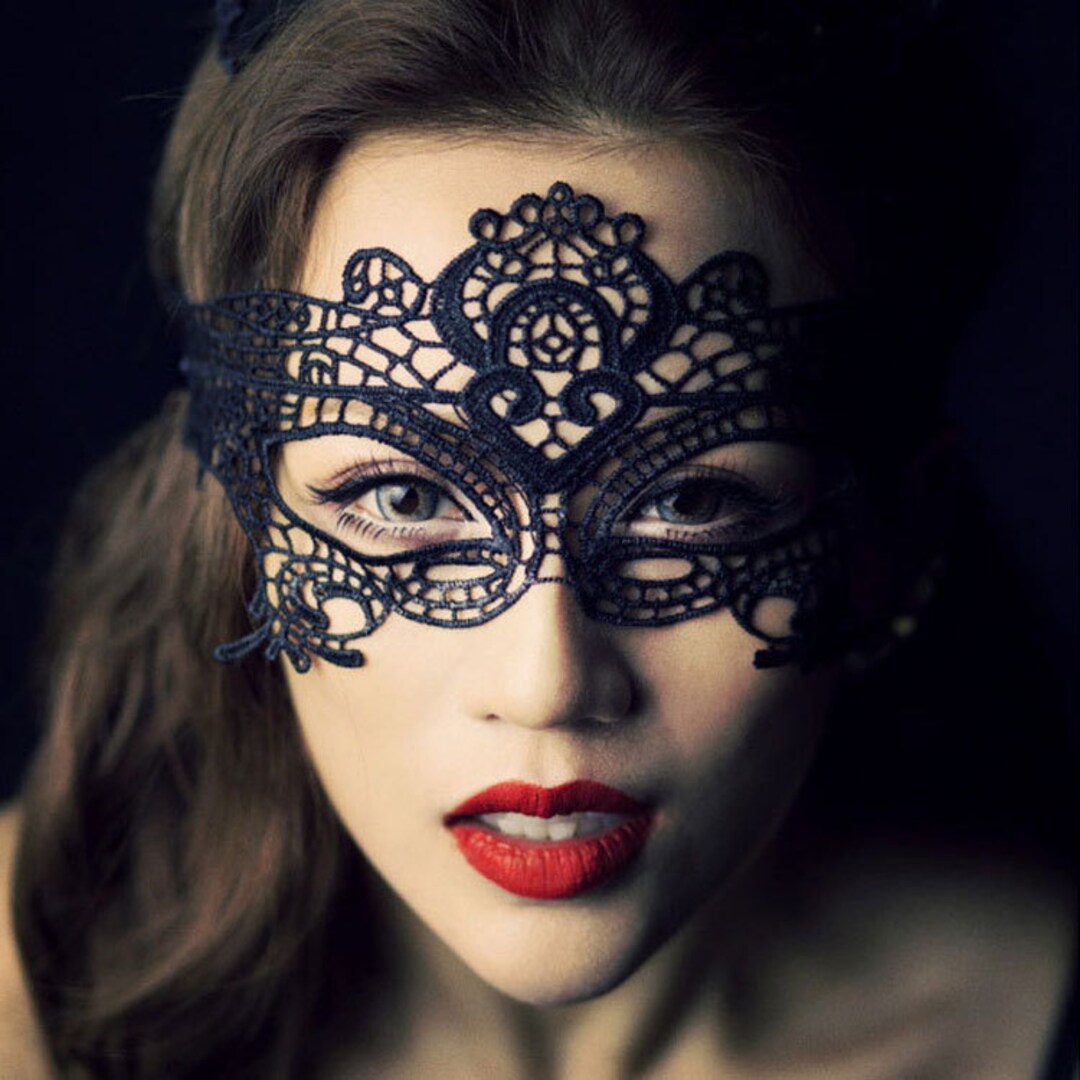 Black Lace Mask Lace Queen Mask Masquerade Mask Sexy Lingerie Mask ...