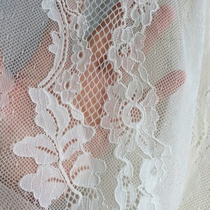 Chantilly Eyelash Lace Fabric Soft Yarn Embroidered Bilateral Curtain ...