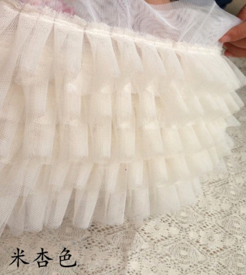 5 Row Layer Ivory Ruffled Lace Trim Elastic Lace Trims Bubble - Etsy