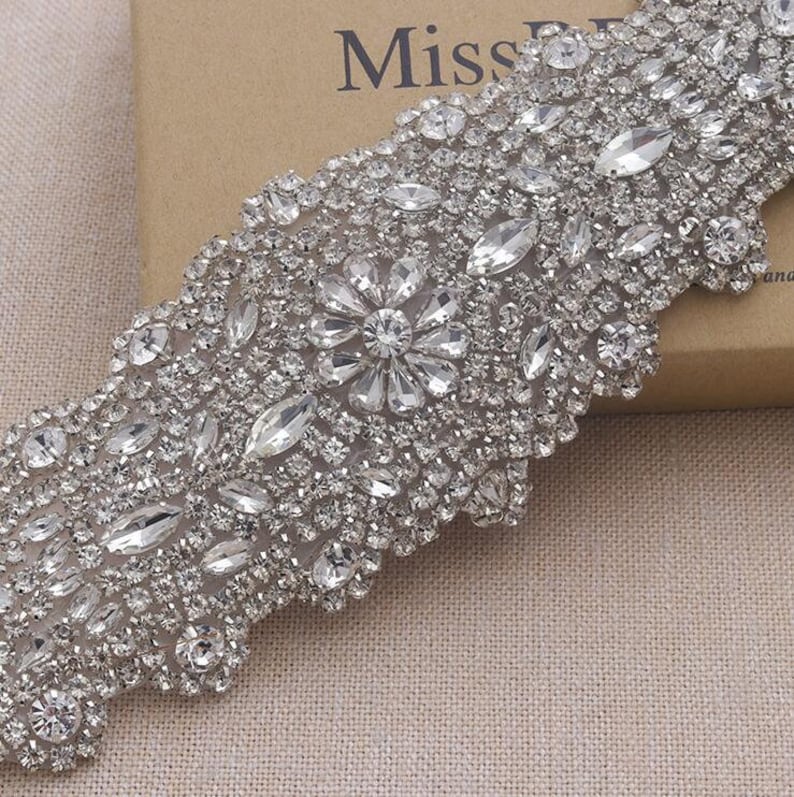 Crystal Pearl Rhinestone Beaded Applique For Bridal Headband | Etsy