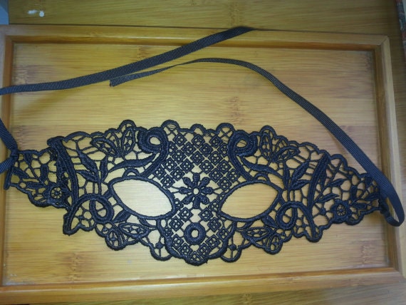 Black Lace Mask Lace Tie Back Queen Mask Masquerade Mask Sexy | Etsy